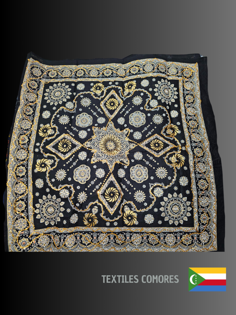 Chiromani motif losange noir - Textiles Comores - Tissus Comores