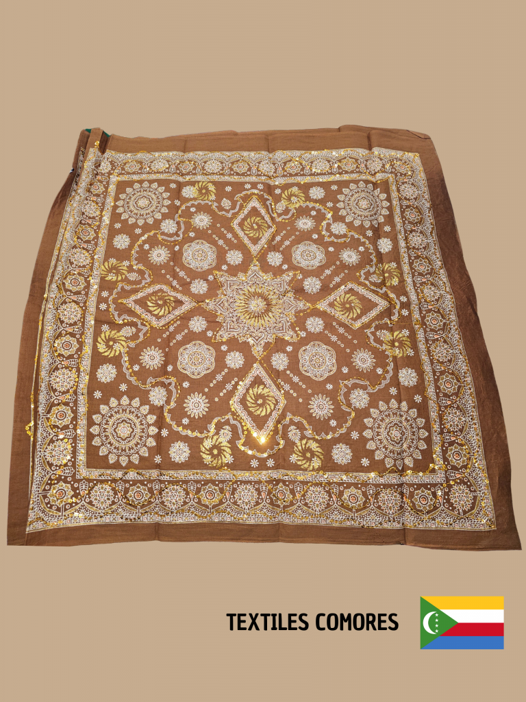 Chiromani motif losange marron clair - Textiles Comores - Tissus Comores